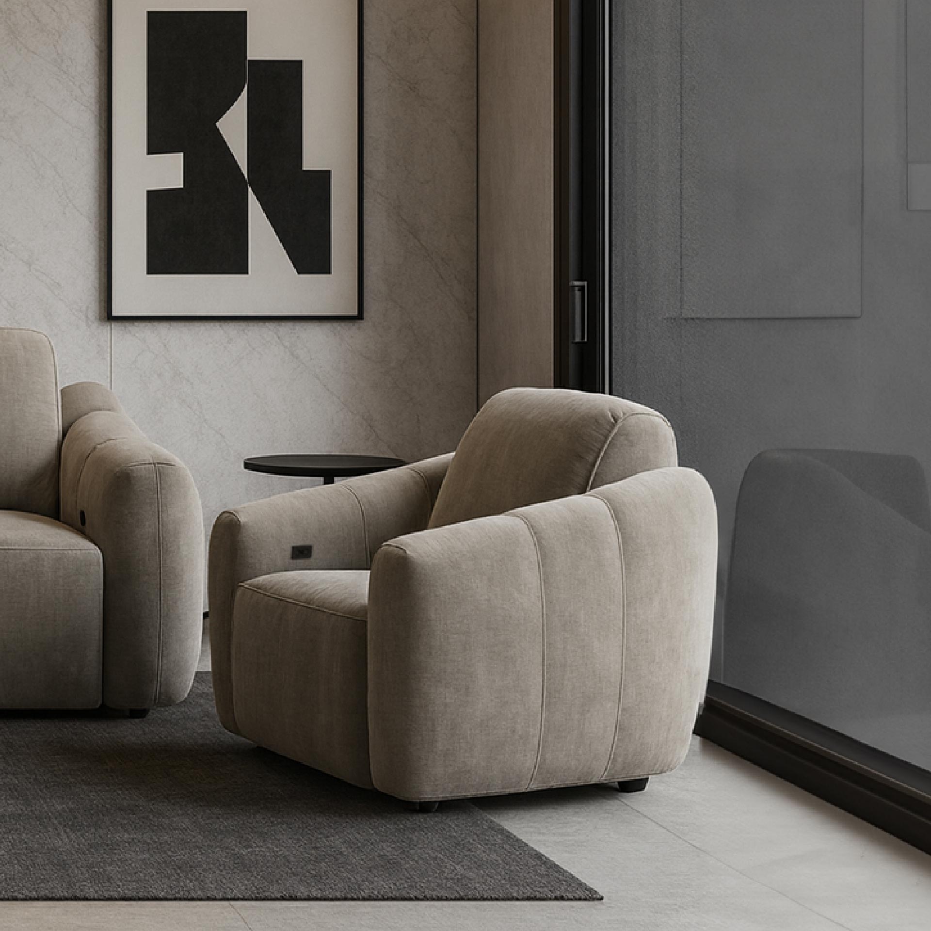 เก้าอี้พักผ่อนผ้า เก้าอี้พักผ่อนไฟฟ้าสั่งทำ รุ่น Miranoสีน้ำตาล-SB ...