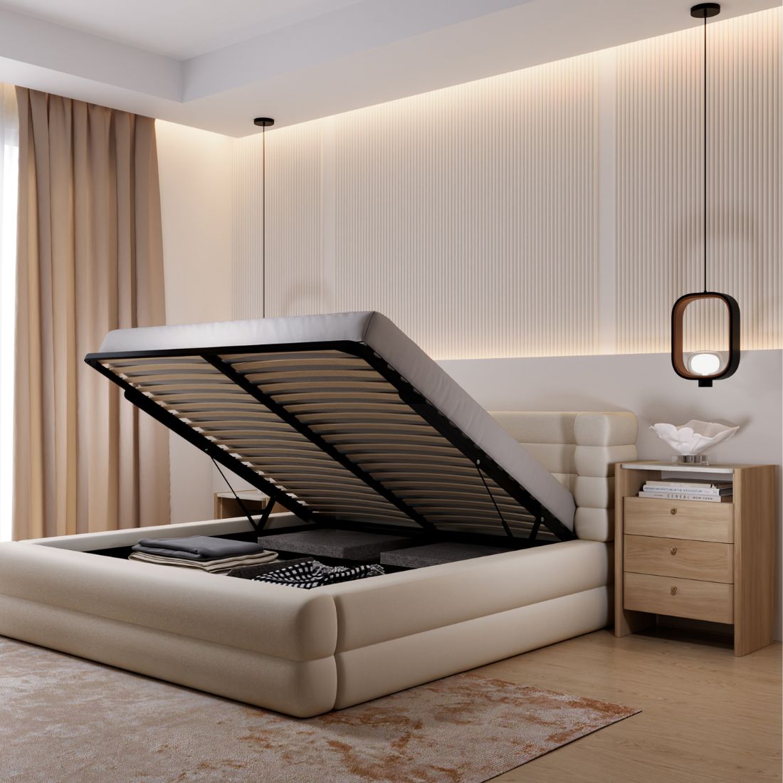 ชุดห้องนอน เตียง รุ่น Gamewสีครีม-SB Design Square