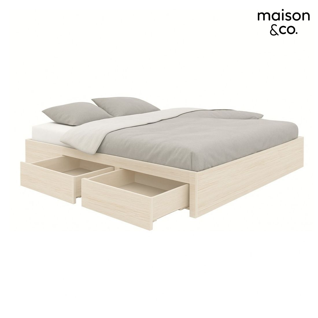 ชุดห้องนอน เตียง รุ่น Basicสีโอ๊คอ่อน-SB Design Square